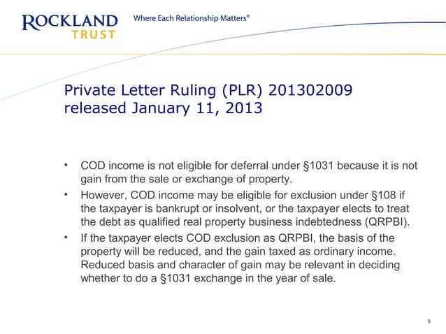 Private Letter Ruling (PLR) 201302009 | PPT | Home Financing | Personal ...