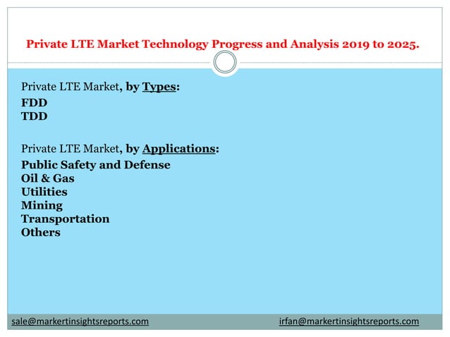 Private LTE Market Technology Progress and Analysis 2019 to 2025 | PPT