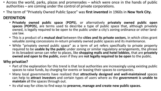 Privately owned public space | PDF | Malls & Shopping Centers | Attractions