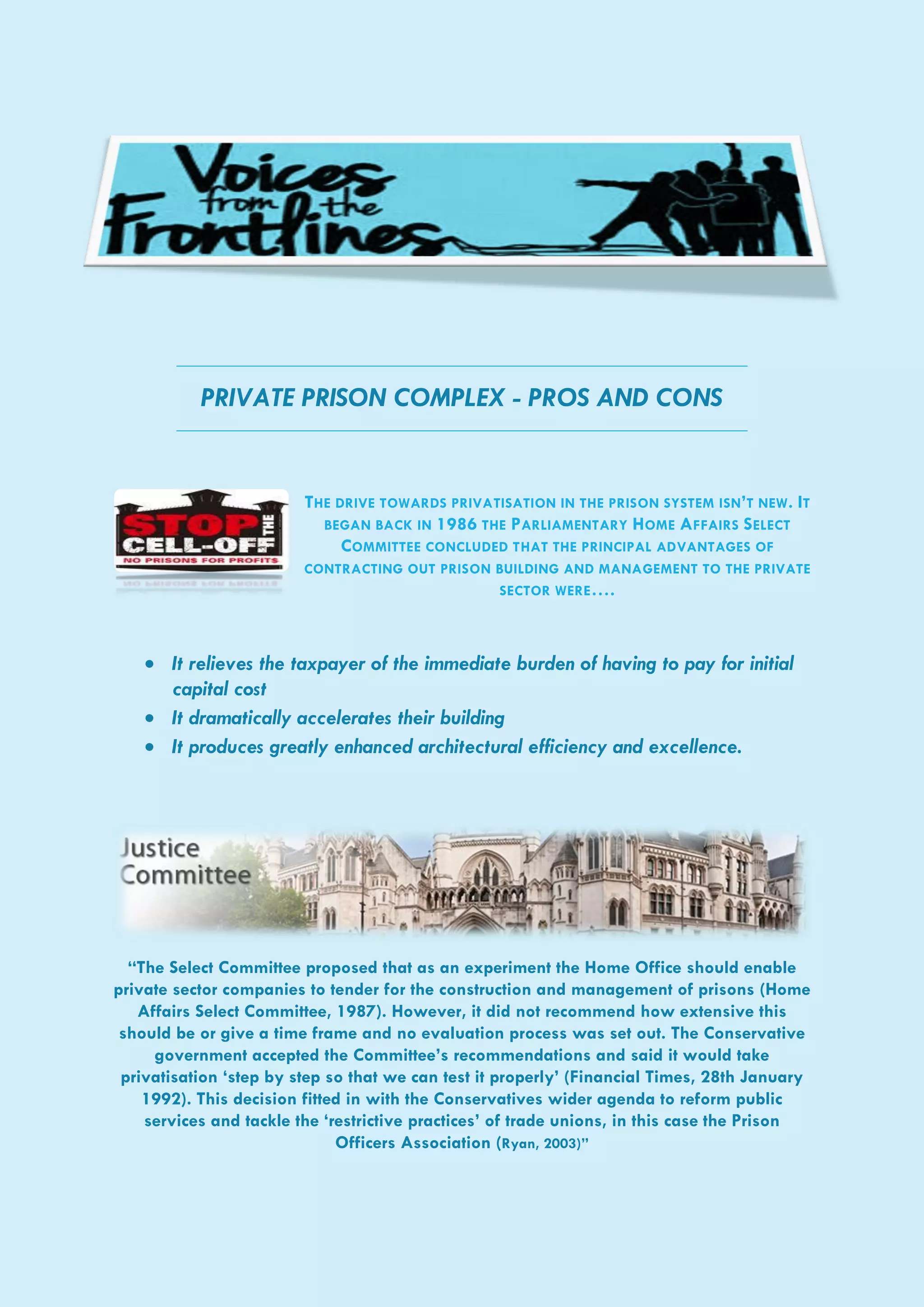 Private prison complex - Pros & Cons | PDF