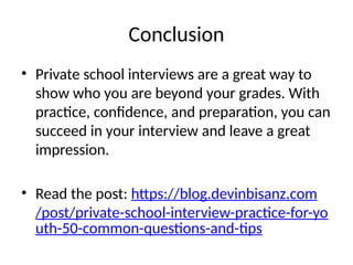 Private School Interview Practice for Kids: Top Questions and Tips for ...