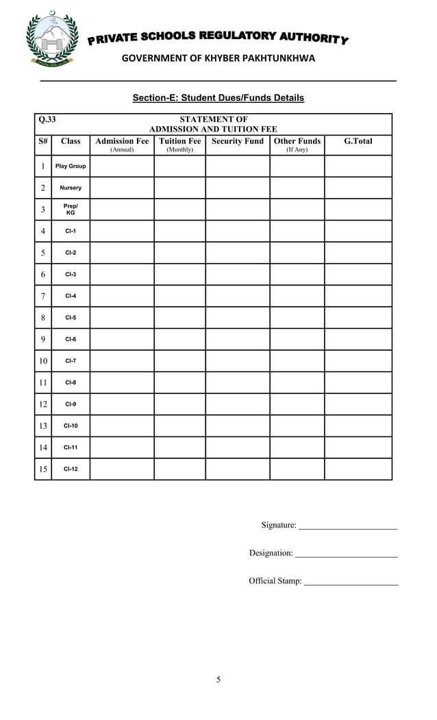 Private schools registration form | PDF