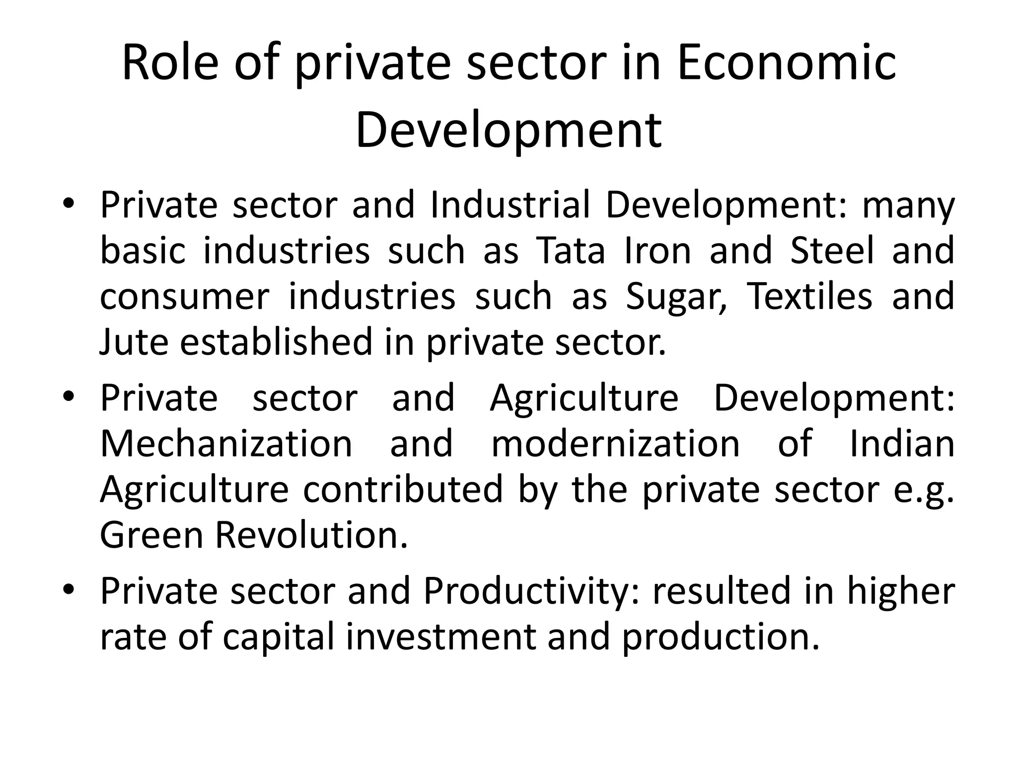 Private sector in india | PPTX