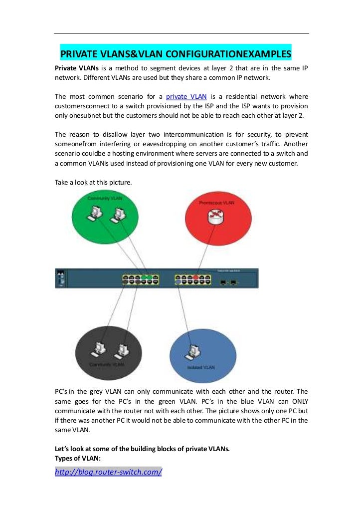 Private vlans & vlan configuration examples Private vlans & vlan configuration examples