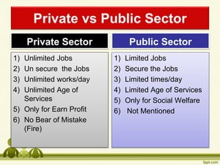 Private vs Public sector