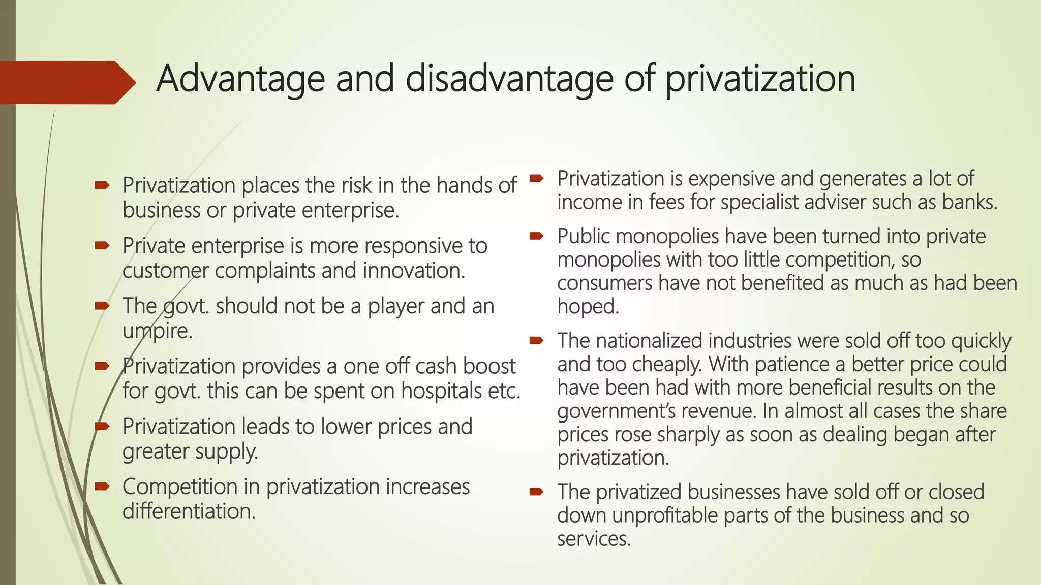 Privatization and deregulation | PPTX