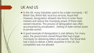 Privatization and deregulation | PPTX