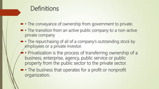 Privatization and deregulation | PPTX