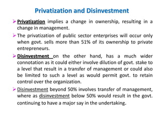 Privatisation and disinvestment | PPTX