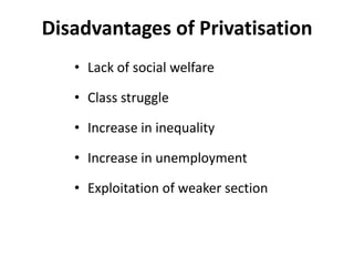 Privatisation and disinvestment | PPTX