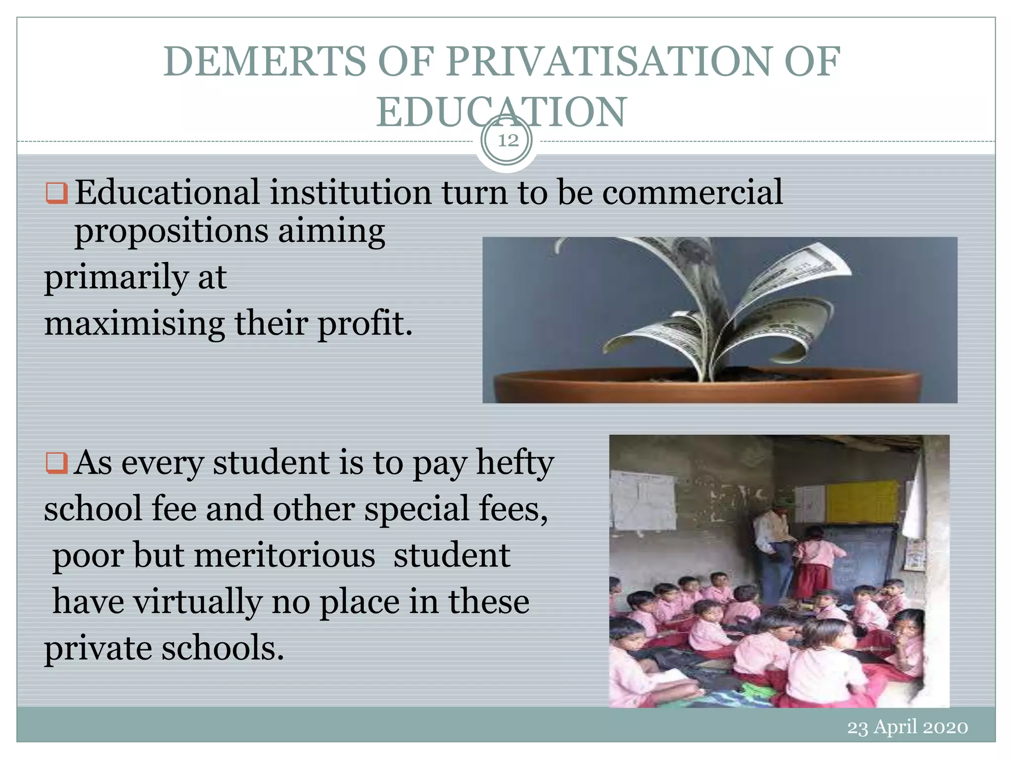 Privatisation in education | PPTX