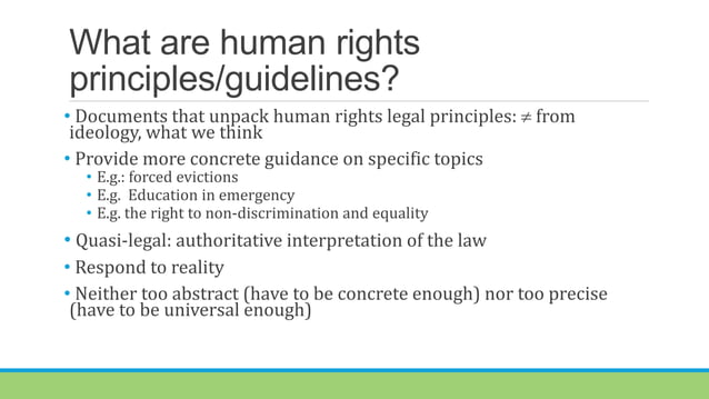 Defining human rights Guiding Principles on States’ obligations ...