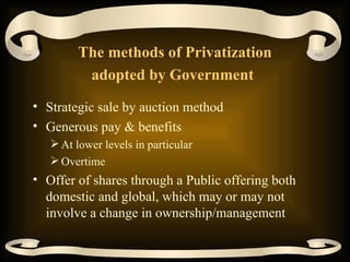 Privatisation of public sector | PPT