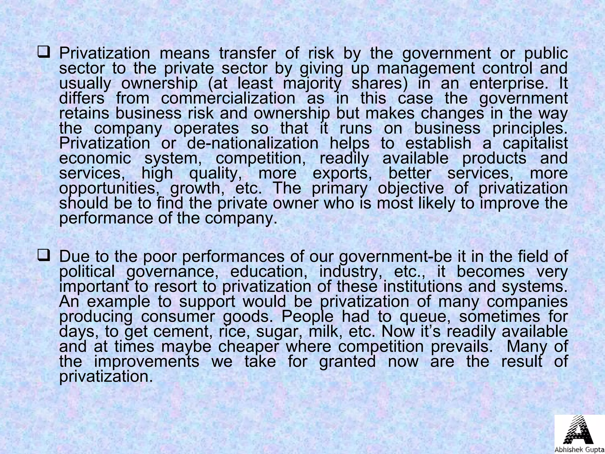 Privatisation in India Presentation | PPT