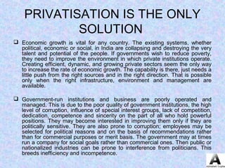 Privatisation in India Presentation | PPT