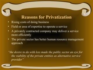 ENHANCING GOOD GOVERNMENT THROUGH PUBLIC ENTERPRISE Privatization | PPT