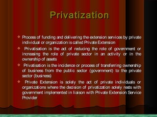 Privatization of Agricultural Extension Service | PPT