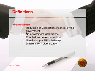 Privatization and deregulation | PPTX