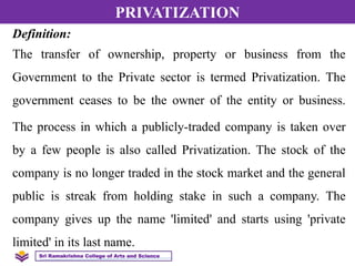 Privatization and Disinvestment - Meaning, Objectives, Advantages and ...