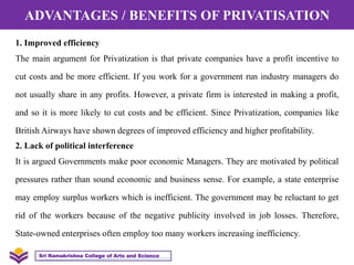 Privatization and Disinvestment - Meaning, Objectives, Advantages and ...
