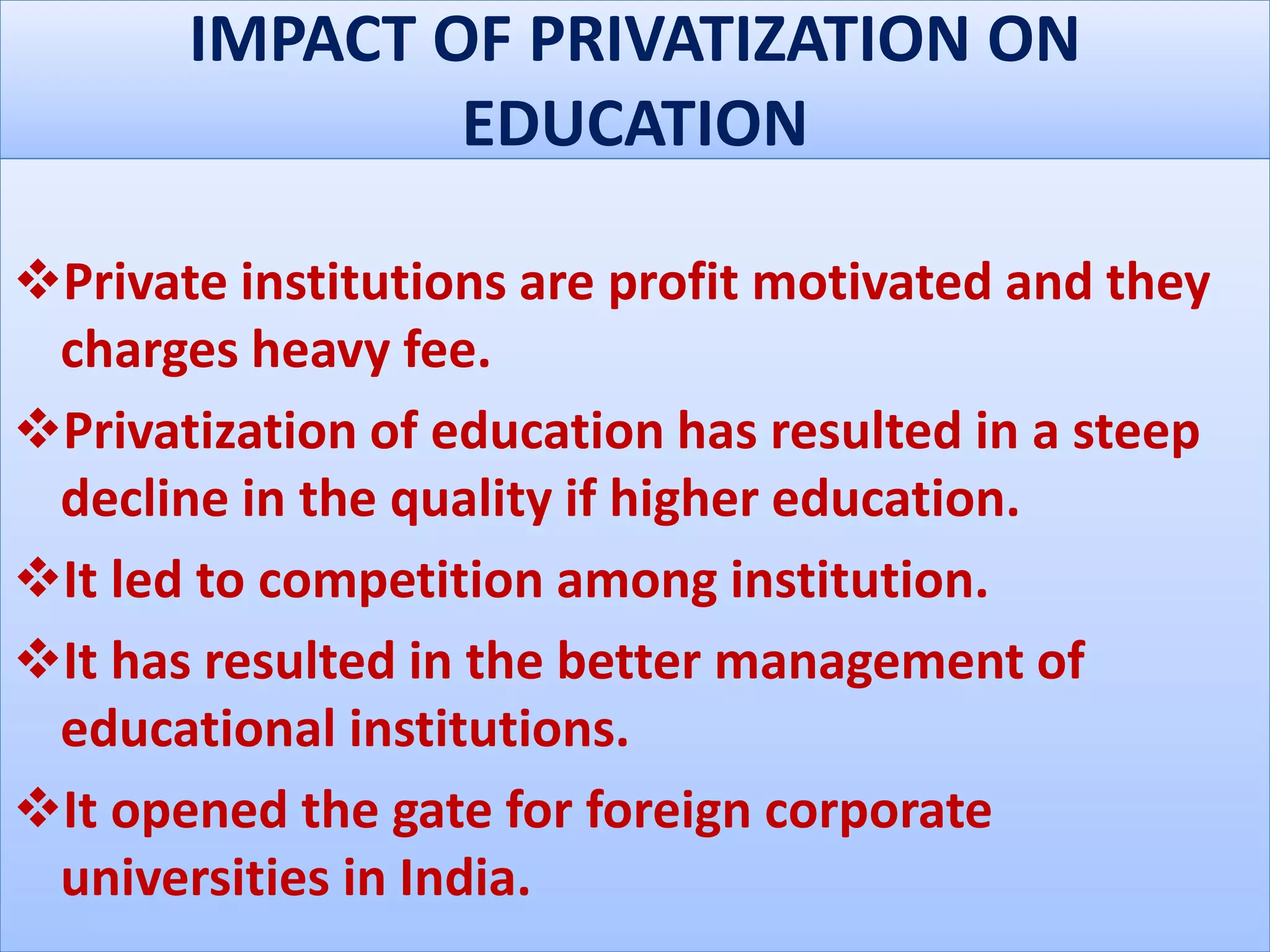 Privatization and education | PPTX