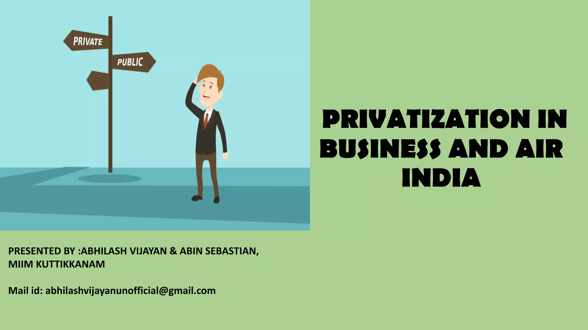 Privatization in business and air india | PDF