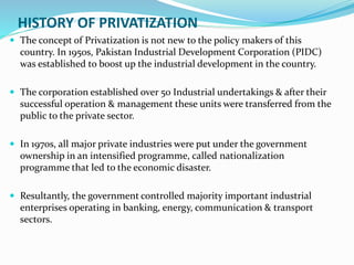 Privatization in pakistan | PPTX