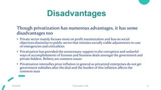 Privatization of economic development | PPT