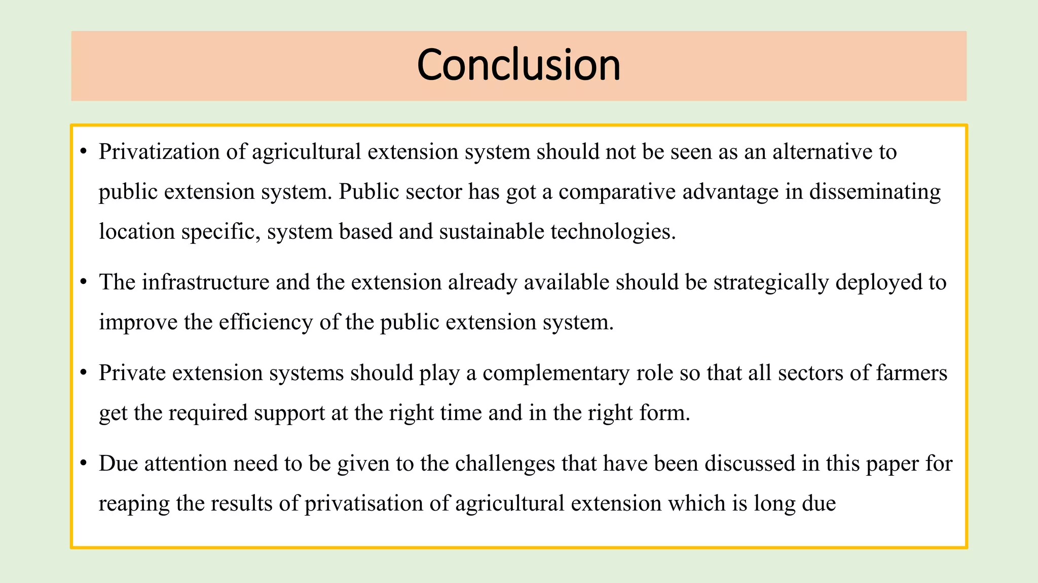 Privatization of extension in india | PPTX