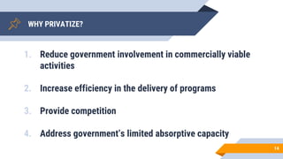 Privatization of Public Services in the Philippines | PPTX
