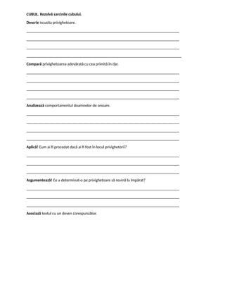 Privighetoarea_Cubul. Fisa de lucru in clasa | DOCX