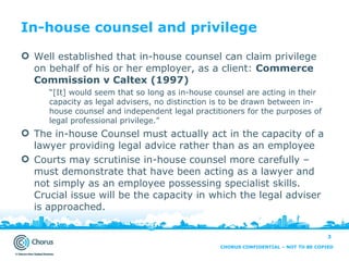 How to Retain Privilege and Independence as In House Counsel (Lucy ...
