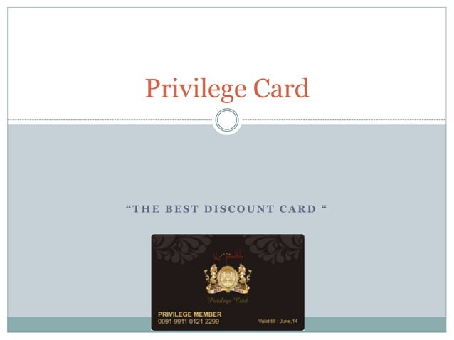 Privilege card slides | PPTX | Credit Cards | Personal Debt