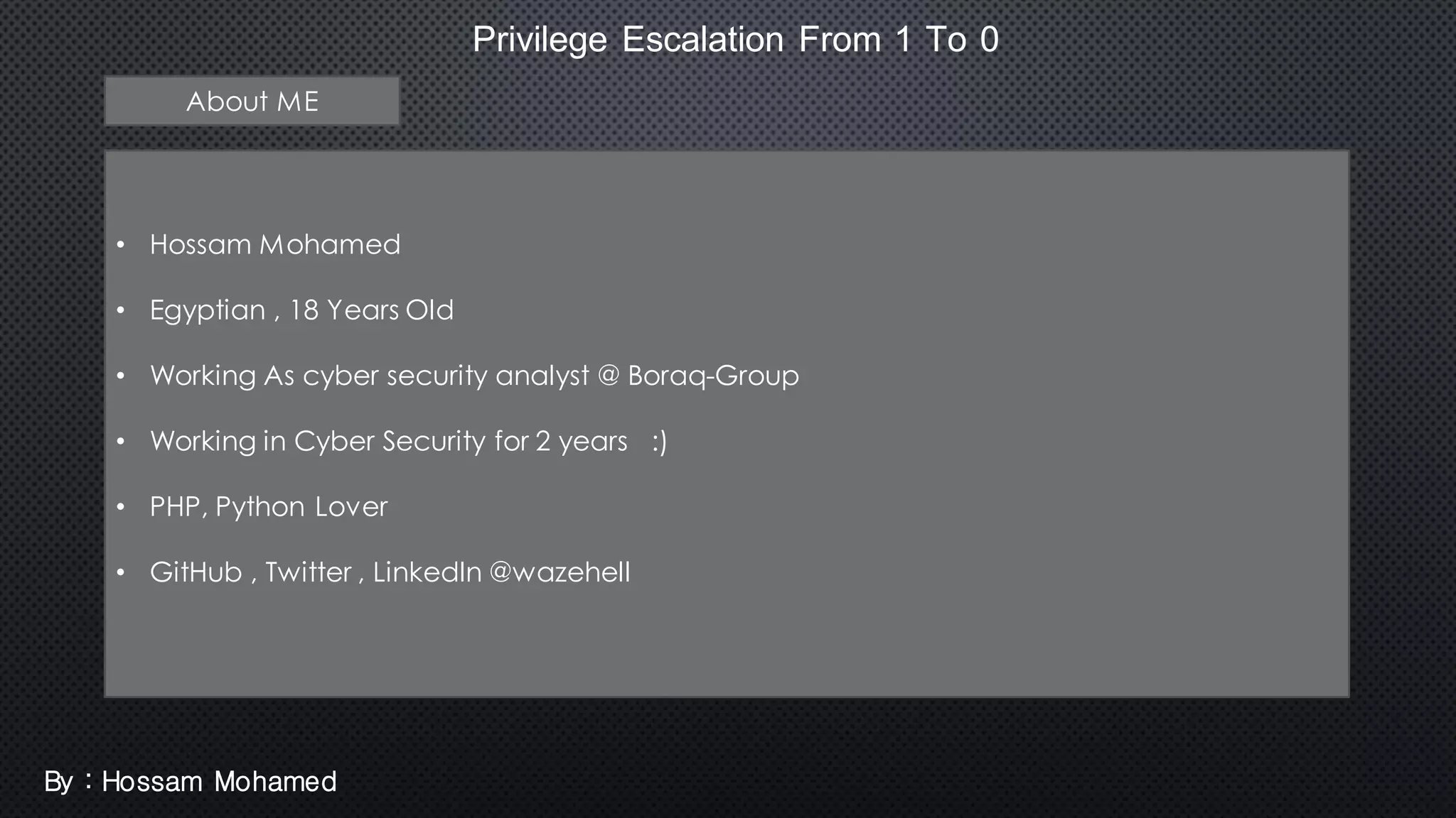 Privilege escalation from 1 to 0 Workshop | PDF