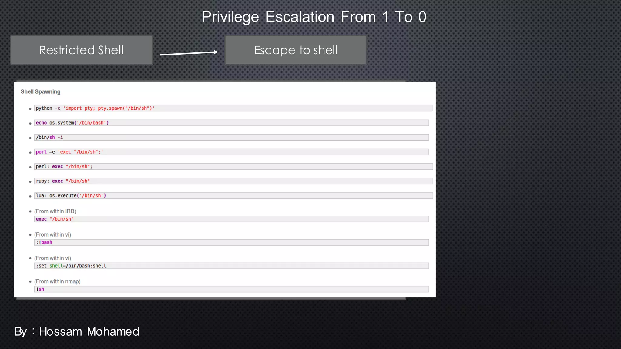 Privilege escalation from 1 to 0 Workshop | PDF