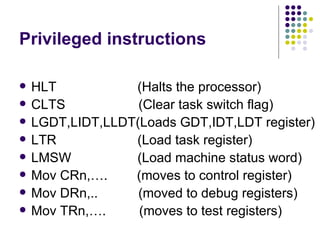 Privilege levels 80386 | PPT
