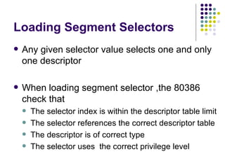 Privilege levels 80386 | PPT