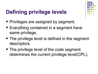 Privilege levels 80386 | PPT