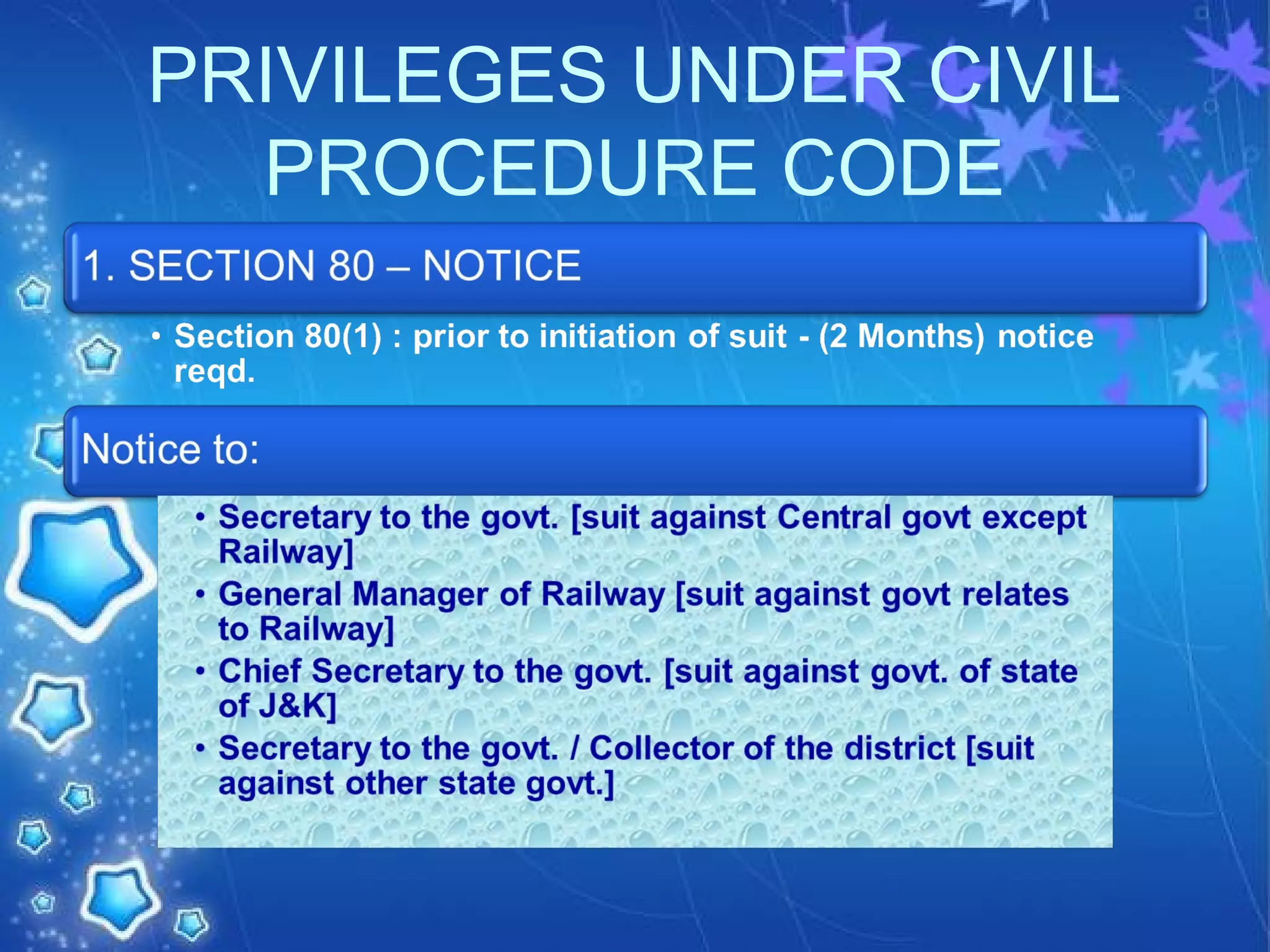 Privileges and immunities of government under civil procedure code and indian evidence act | PPT