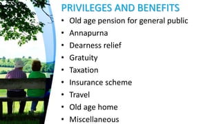 Privileges, community programmes of aged people | PPTX