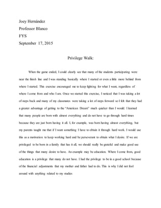 Privilege walk | PDF