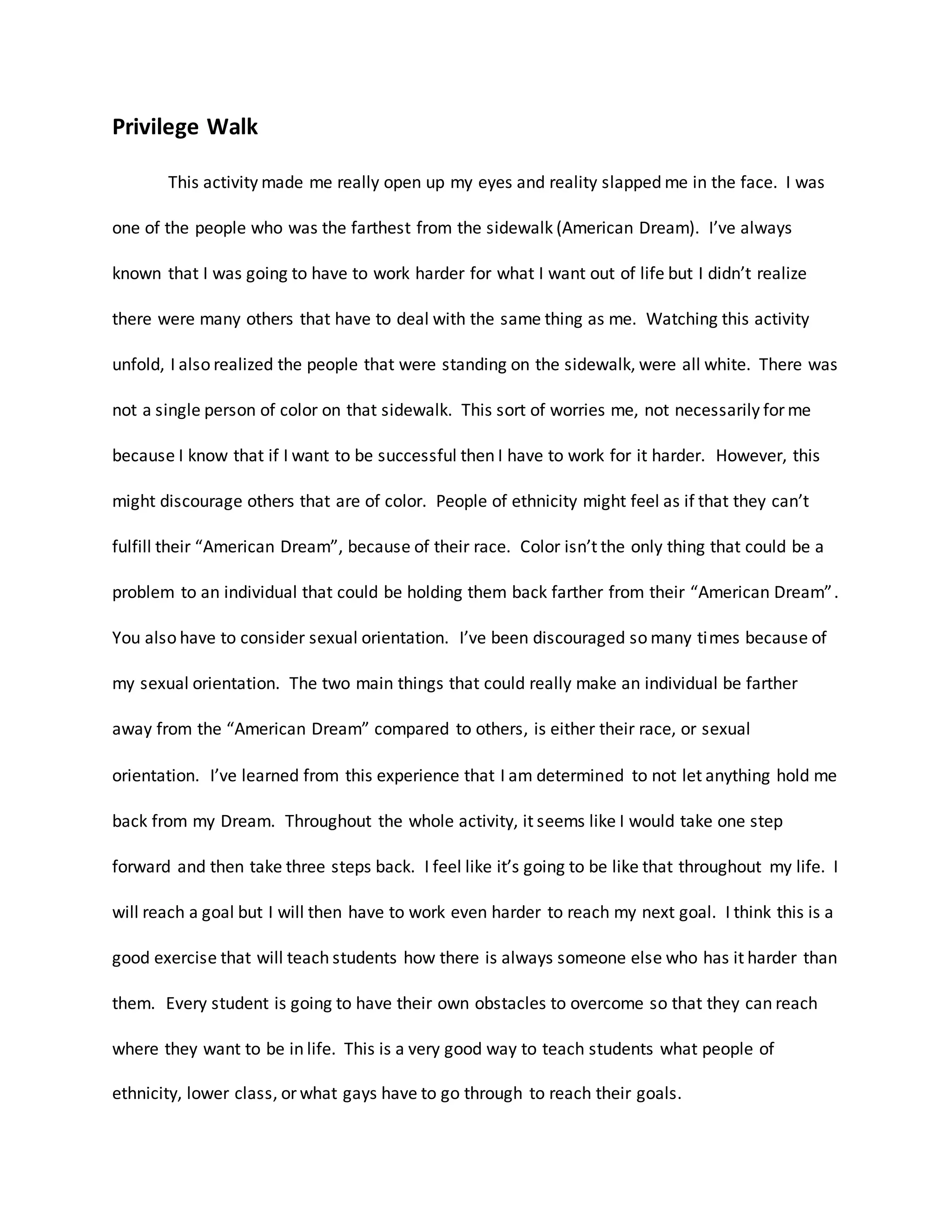 Privilege walk | PDF