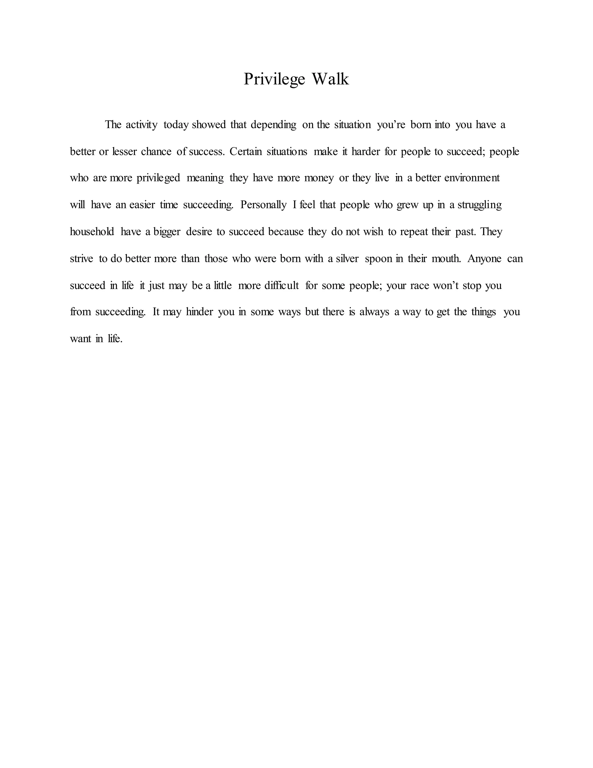 Privilege walk | DOCX