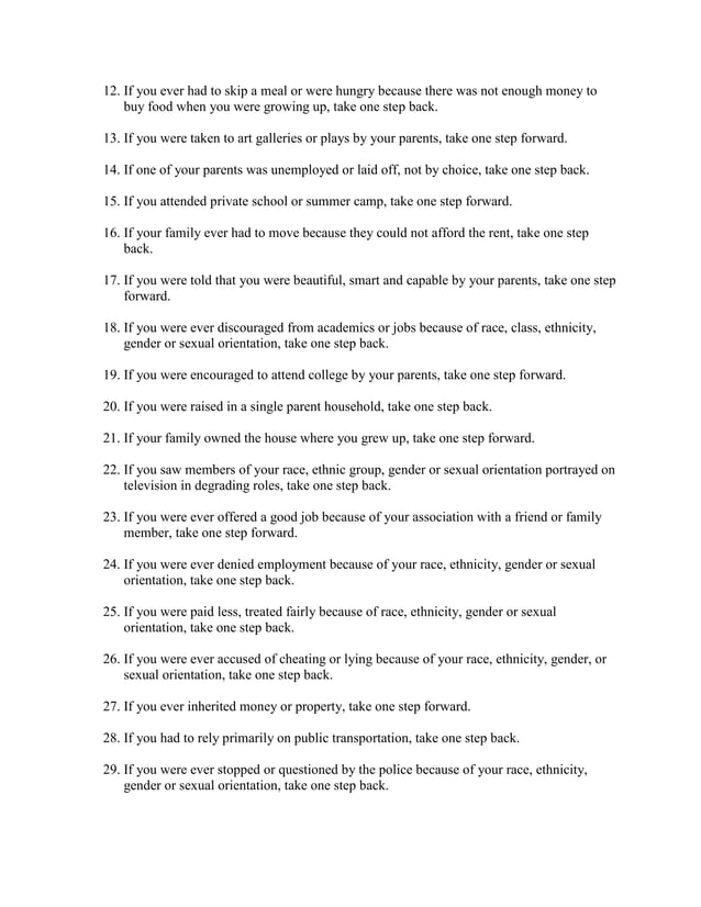 Privilege walk | PDF