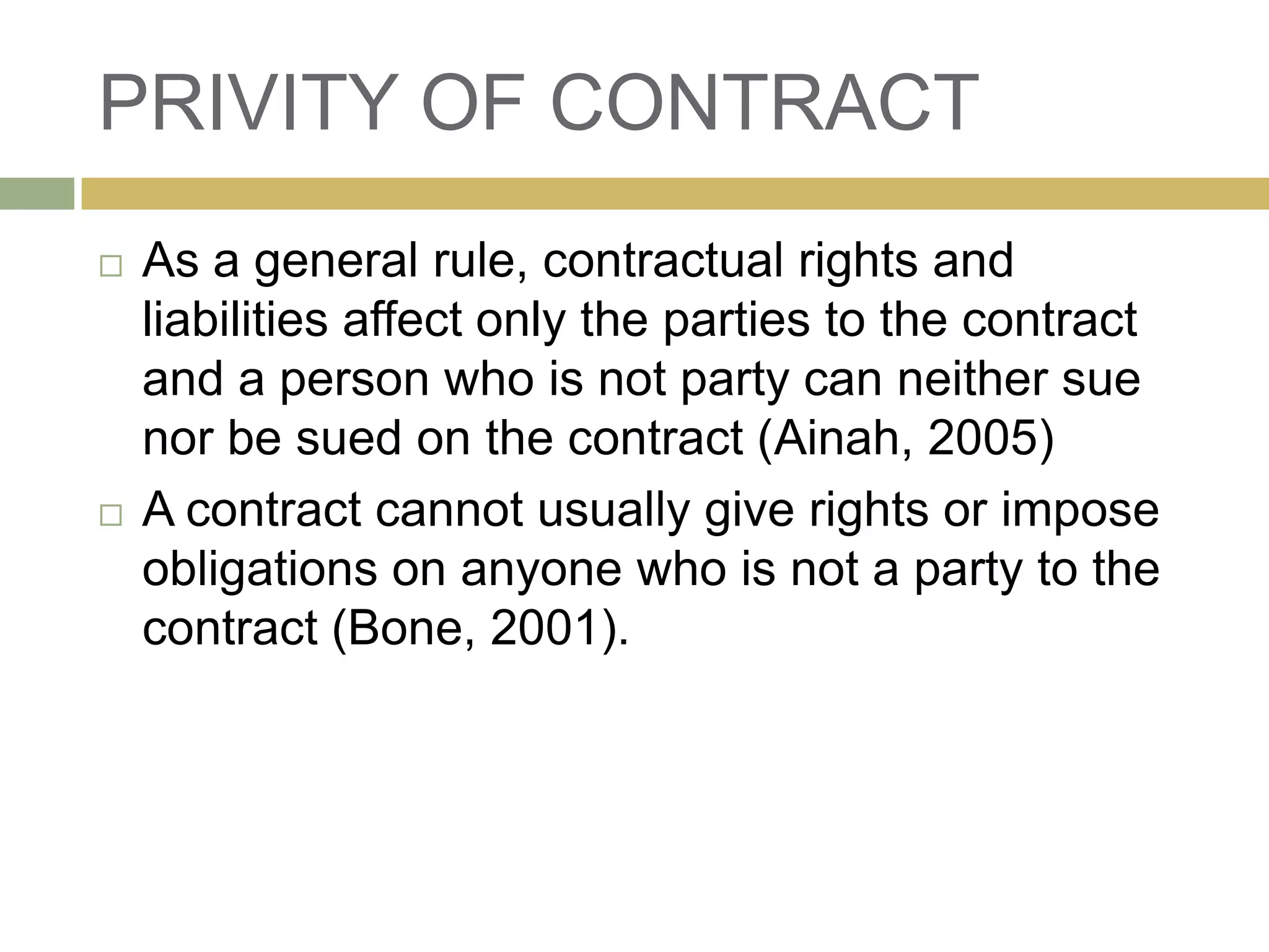 Privity of Contract | PPTX