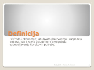 Privreda - pojam i podela | PPTX
