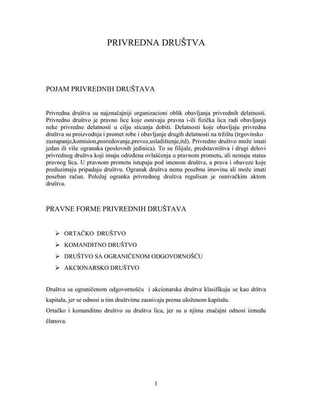 Privredna drustva ekonomija | DOC