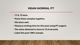 Clinical laboratory technology-Prothrombin time | PPT