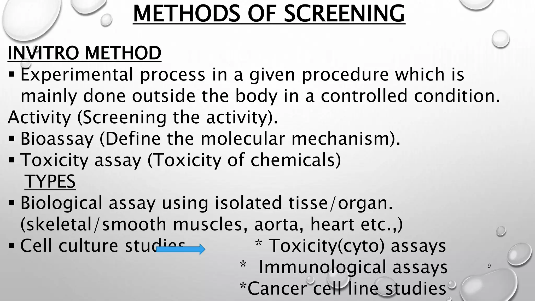 General principle of preclinical screening | PPTX