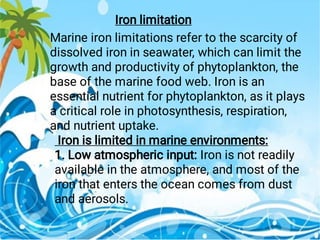 Marine Nitrogen cycle, Iron limitation, ocean fertilization | PDF